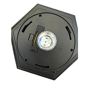 JAYXC HOME 2-Pack Solar Hexagon Super Bright SMD LED 60 Lumen Outdoor Post Cap Lights for 4x4 PVC, Vinyl, or Plastic Post (Black Finish Color)