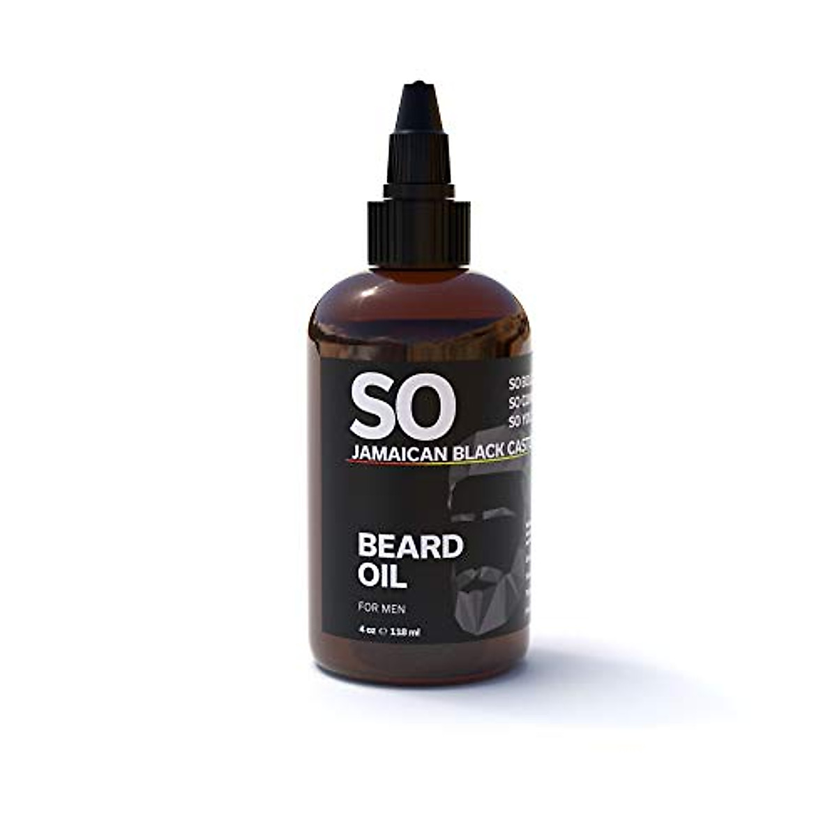 SO Jamaican Black Castor Oil Fast Absorbing, Promote Beard and Hair Growth, Best Oil For Men's & All Hair Textures, Strong Healthy, Brown, Bamboo Lotus, 4 Fl Oz
