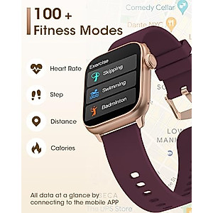 AKUMAKA Smart Watches for Women(Answer/Make Calls), 1.85'' HD Bluetooth 5.3 Smart Watch for Android Phones and iOS, Fitness Tracker Watch with Heart Rate/Sleep Monitor, IP68 Waterproof Sport Watch