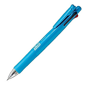 ZEBRA Clip-On Multi F Series 4 Color 0.7 mm Ballpoint Multi Pen/0.5 mm Pencil, Fresh Blue Body (B4SA1-FBL)
