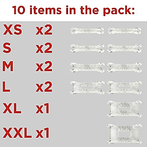 Chrome Cherry Ringo, Invisible Ring Size Adjuster for Loose Rings with 6 Sizes, Clear Ring Band Sizer Guard for Loose Jewelry, Multipack, 10 Count