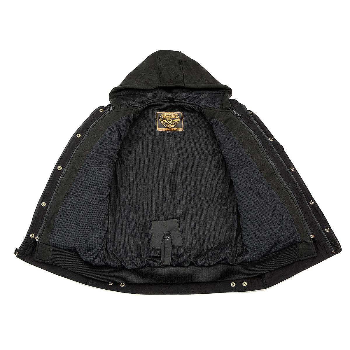 Milwaukee Leather MDM3020 Men's Black Denim '5-in-1' Club Style Vest with Removable Hoodie - Large