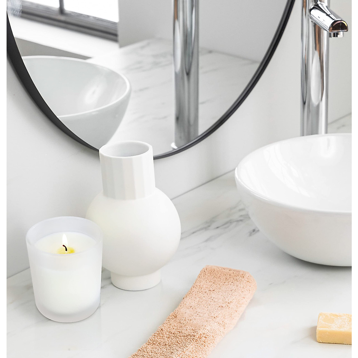 12 Pack Glass Candle Jars for Making Candles, 10 OZ Empty Candle Tins with Bamboo Lids, Bulk Clean Candle Containers Wholesale Candle Glass - Dishwasher Safe, Frosted