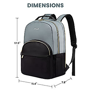 LOVEVOOK Laptop Backpack for Women, Travel Backpack Light Weight, Large Capacity Computer Backpack Purse for Work, Casual Daypack with USB Charging Hole(Black-Grey-1,15.6 Inch)