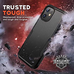 NTG Military Shockproof iPhone 12 Case [2 Layer Structure Protection][Military Grade Anti-Drop] Hard Slim iPhone 12 Phone Case, Shockproof Protective Phone Case for iPhone 12 (6.1 inch), Black