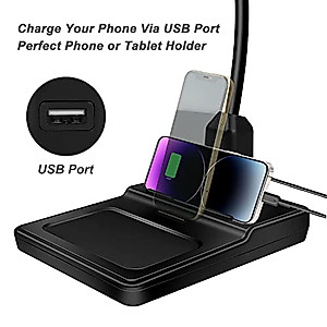 4X Magnifying Glass with Light and Stand, 36 LED Flexible Gooseneck Magnifying Desk Lamp, Ajustable Brightness Detachable Large Page Magnifier for Reading, Sewing, Crafts, Painting, DIY & Close Work