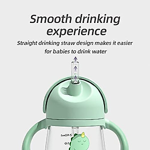 Piifur Baby Cup with Straw 12-18 months, Weighted ball Sippy cup for Toddlers with Handle, Water Bottle for Kids 8 Ounce (Pink)