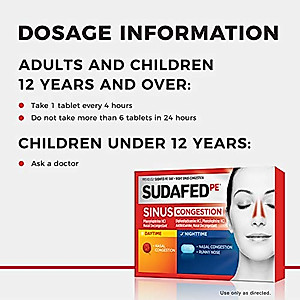 Sudafed PE Day and Night Sinus Pressure & Congestion Tablets, 20 Count