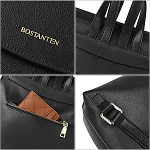 BOSTANTEN Backpack Purse for Women Leather Backpack Fashion Travel Bag Ladies Shoulder Bags