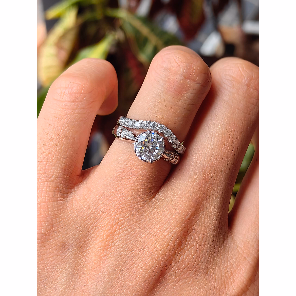 DovEggs Moissanite Engagement Ring for Women 1.5ct 7.5mm G-H-I Color Heart Arrows Cut Moissanite Lab Created Diamond Solitaire Wedding Rings 14K Gold QUALITY Sterling Silver(6.5)