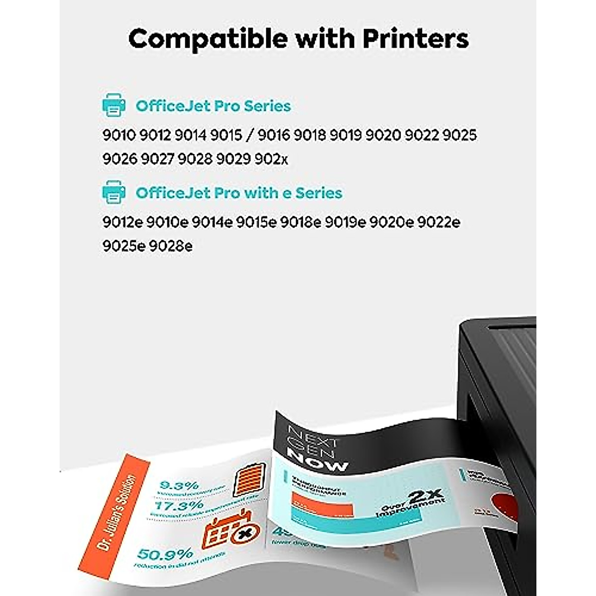 TESEN Remanufactured 962XL (Larger Capacity) Ink Cartridge Replacement for HP 962XL 962 for HP OfficeJet Pro 9015e 9018e 9028e 9010 9012 9014 9015 9016 9018 9019 9020 9025 9026 Printer (4 Combo Pack)