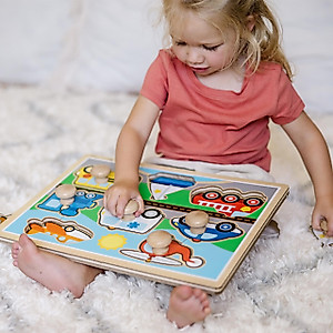 Melissa & Doug Vehicles Jumbo Knob Wooden Puzzle (8 pcs)