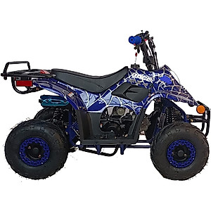 110cc ATV Four Wheelers Fully Automatic 4 Stroke Engine 6 Inch Tires Quads for Kids Spider Black