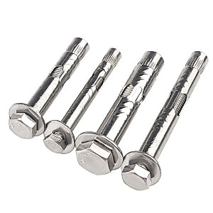 L-A Repair Part External Hex Expansion Bolt 304 Stainless Steel Expansion Bolts M8x80mm Silver (Pack of 3）