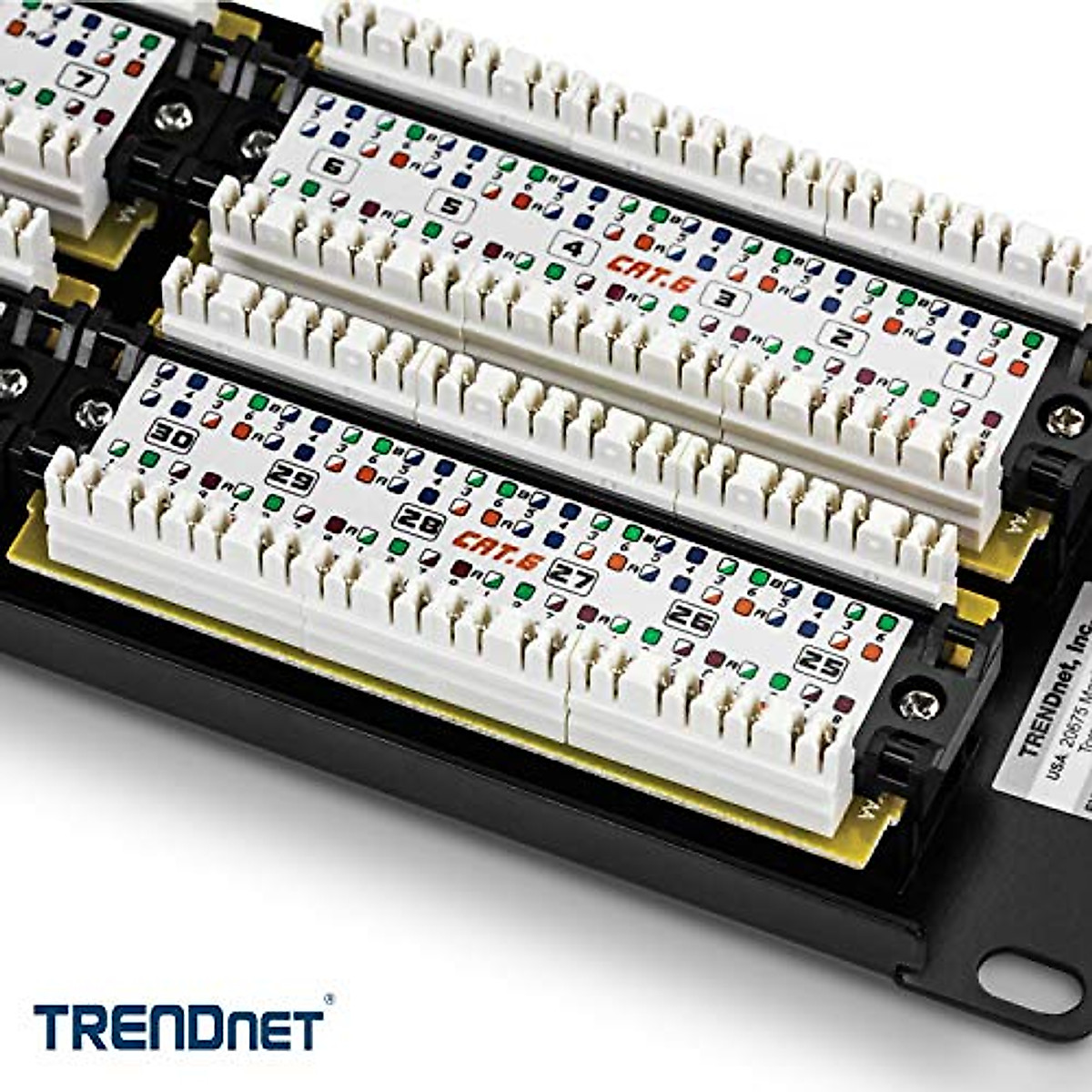 TRENDnet 48-Port Cat6 Unshielded Patch Panel, Wallmount or Rackmount, Compatible with Cat3,4,5,5e,6 Cabling, for Ethernet, Fast Ethernet, Gigabit Applications, Black, TC-P48C6
