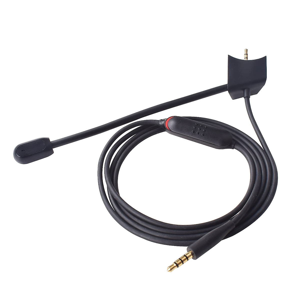 Auhsuxo QC35 Boom Mic Cable Boom Gaming Microphone Headphone Replacement Cable with Mute Switch Mic Compatible with Bose QuietComfort 35 QC35 QC35II, for PS4, Xbox One, PS5