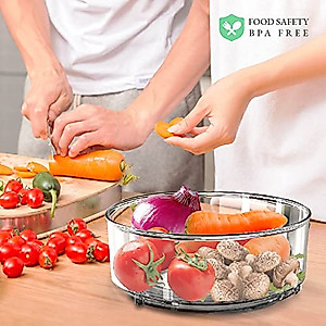 Acrylic Lazy Susan Rotating Plastic Serving Bowls,10" Clear Crazy Susan Turntable for Cabinet Refrigerator Turntable Organizer, Pantry Organization (2 Pack)