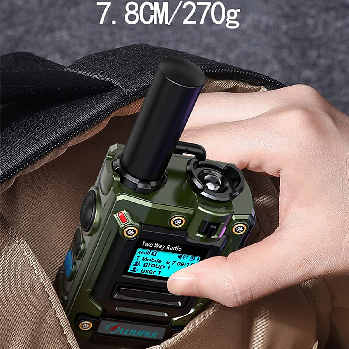 Wurui TXQ K300 Global-ptt 4G POC walkie Talkie for Adults Long Range intercom 1000 Miles Distance Network Two Way Radio… (2greenwithcard)