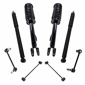 TRQ Front and Rear Suspension Kit Complete Strut & Coil Spring Assembly Shock Absorber Sway Bar Stabilizer Link Compatible with 2013-2019 Ford Explorer