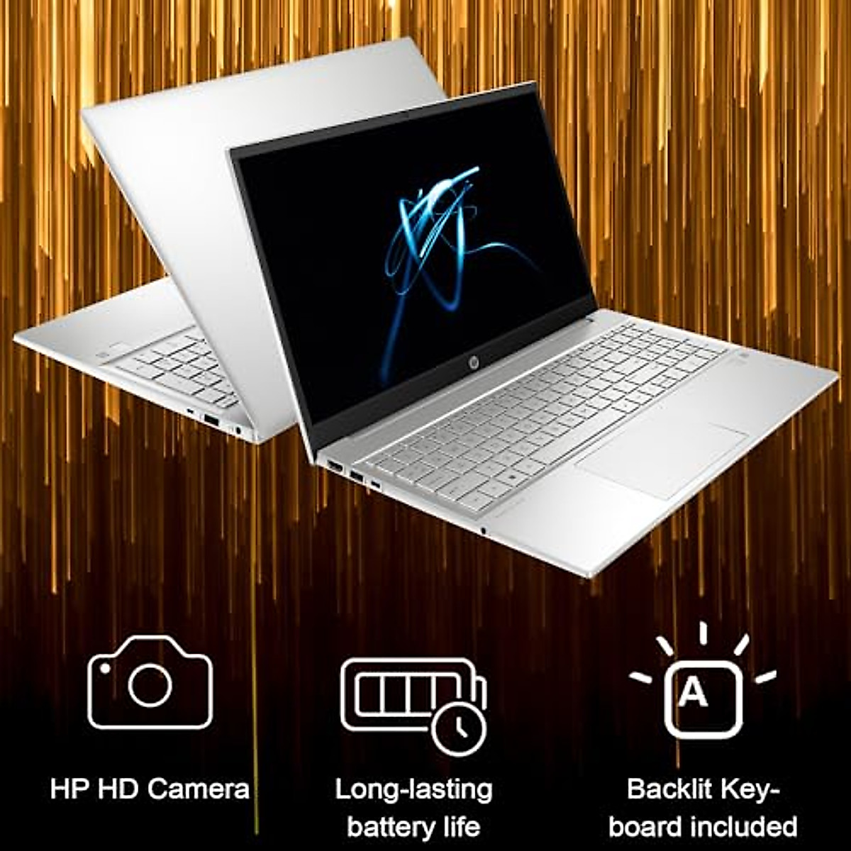 HP Pavilion Laptop, 15.6" FHD Touchscreen, 13th Gen Intel Core i5-1335U, 16GB RAM, 1TB PCIe SSD, Webcam, Fingerprint Reader, Backlit Keyboard, Wi-Fi 6, Windows 11 Home, Silver