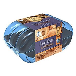 Bagel Fresh Container (1 Count, Holds 6) Fresh Bagel Keeper & Airtight Container for Bread Storage - Bagel Saver Container - Eco Friendly, Reusable Bagel Storage Container