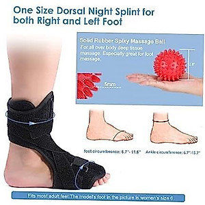 [Updated] Ankle Brace - Orthotic Support for Foot Drop Fracture Sprain - Night Splint with Massage - Injury Support Wrap