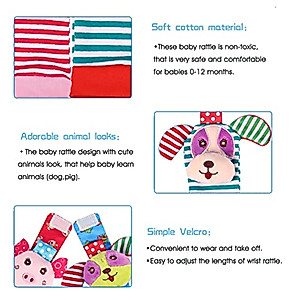 Wrist Rattles for Babies 0-6 Months, Baby Toys 0-3-6-12 Months, Infant Rattle Sock Toys for Newborn Gift