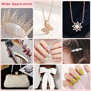 2032 Pieces Self Adhesive Hair Gems and Hair Pearls, Face Pearls and Jewels Stickers for Makeup, Crafts, Home Decor Scrapbooking Embellishments, 7 Sizes 3mm/4mm/5mm/6mm/8mm/10mm/12mm