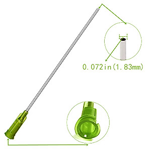 30ml Syringe with Long Tip-14Ga x 7”- Blunt Tip and Luer Lock, Great for Measuring and Refilling