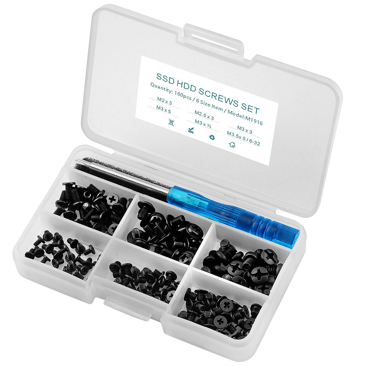 160Pcs Laptop Notebook Computer SSD HDD Screws Kit for Lenovo Toshiba Gateway Samsung HP IBM Dell Sony Acer Asus SSD Hard Disk SATA