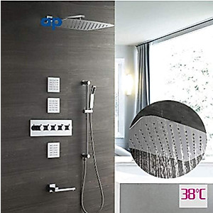 Kitchen Taps Shower Faucets Rainfall Rainfall Shower Faucet Thermostat Wall Shower Mixer Tap Bath Rainfall Shower Set Bathroom Mixer