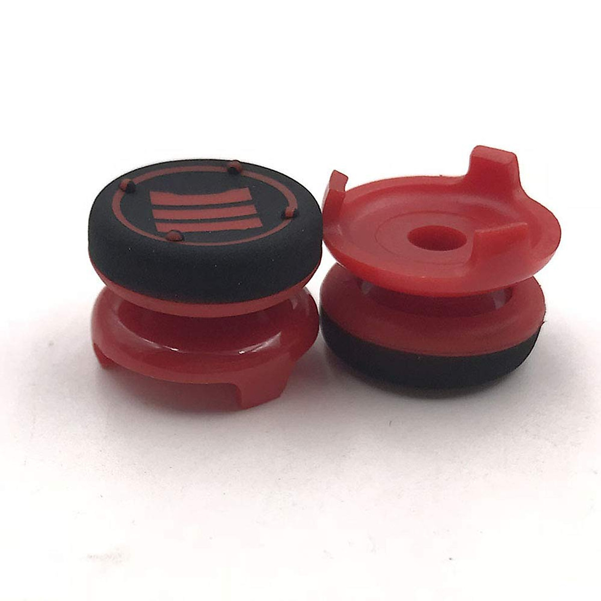 2 PCS Silicone Heightened Joystick Cap Thumbstick Anti-Slip Grip Stick Cap Cover for Playstation 4 PS4 Conteoller (Red)