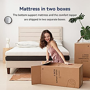 8 inch AeroFusion Memory Foam Mattress/Topper Queen Size,4"+4" Combination Topper in a Box,Medium Firm 2022 Innovative Mattress for Pressure Relief,CertiPUR-US Certified