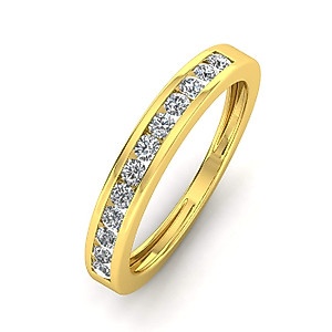1/2ctw Diamond Channel Wedding Band in 10k Yellow Gold (H-I, I2-I3, Size 6)