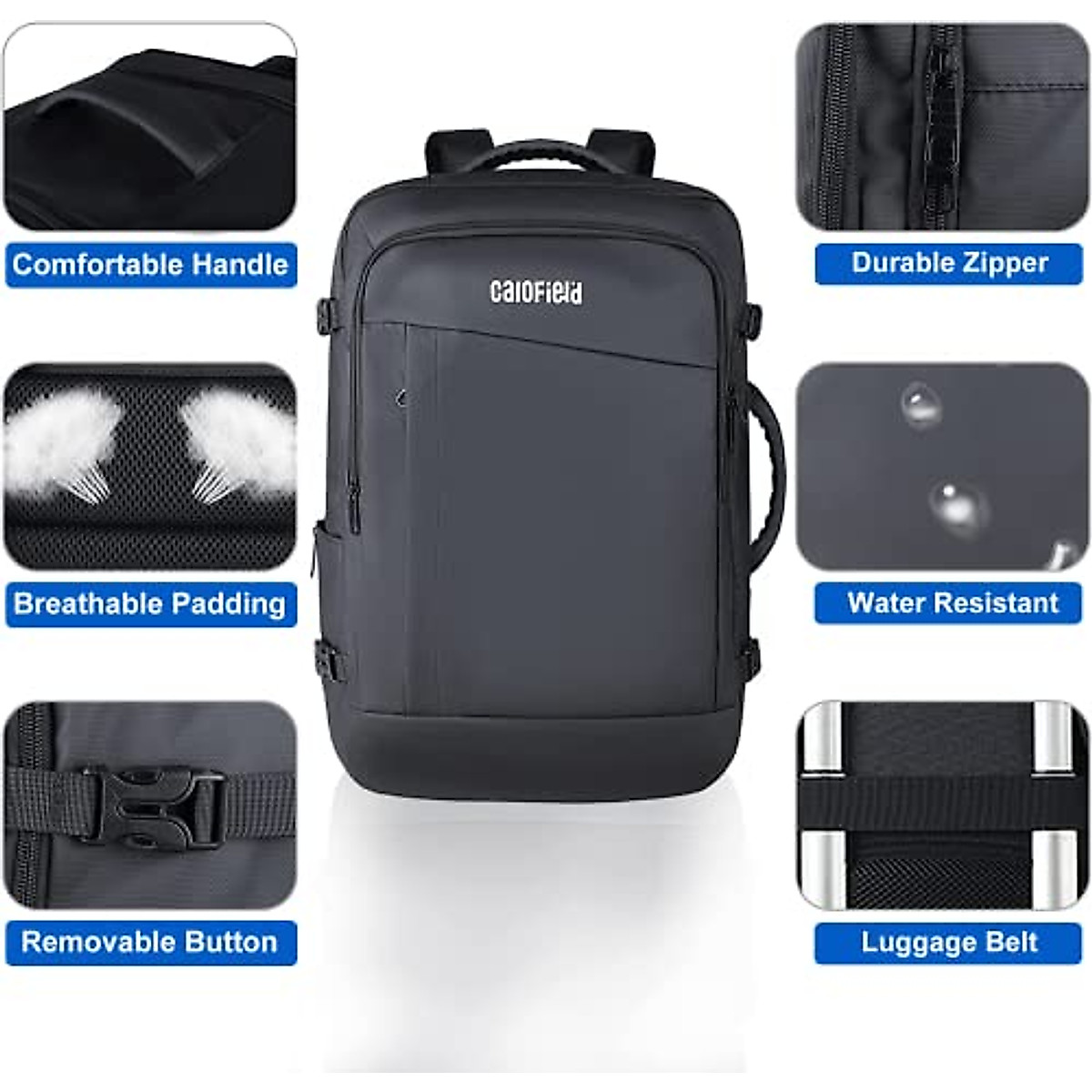 Travel Backpack for Men, Carry On Backpack Flight Approved, 40L-50L Expandable Extra Large Backpack, Waterproof Business Overnight Daypack Weekender Bag Fit 17 Inch Laptops, Travel Gifts for Men Women