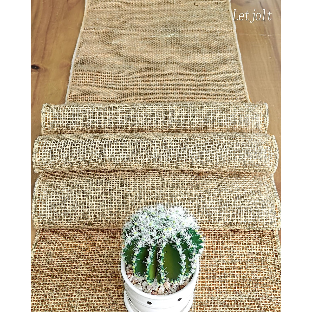 Letjolt Burlap Table Runner 72 Inches Farmhouse Thanksgiving Table Runner Jute Table Runner Christmas Table Decor Jute Woven Fabric