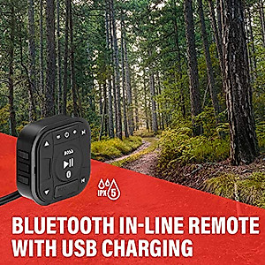 BOSS Audio Systems BRRC27 27 Inch ATV UTV Sound Bar - IPX5 Weatherproof, 3 Inch Speakers, 1 Inch Tweeters, Built-in Amplifier, Bluetooth&Dome Lights, Easy Installation for 12 Volt Vehicles