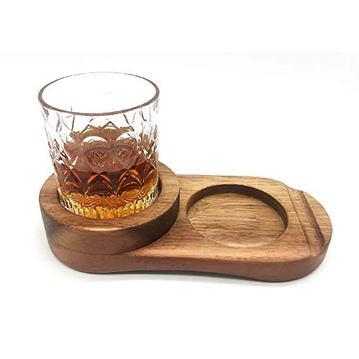 Valentine's Day Gifts for Him, Rustic Wooden Cigar Ashtray, Whiskey Glass Tray With Cigar Holder, Slot to Hold Cigar, Gifts for Men Dad, Christmas Stocking Stuffers, Birthday Gift Ideas for Him