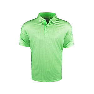 Gingham Printed Short Sleeve Golf Polo Shirt, Irish Green, Medium