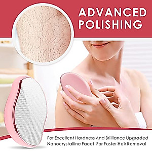 Crystal Hair Eraser for Women and Men, Hair Removal Magic Hair Eraser, Painless Exfoliation Hair Removal Tool for Arms Legs Back, Reusable Washable Portable Crystal Hair Remover - Mistyrose