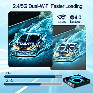 Android TV Box 10.0, Smart TV Box Android 2GB 16GB H616 Quad-Core 64bit CPU Support 2.4G +5G Dual WiFi Ethernet 100M BT 4.0 4K 6K Ultra HD Output H.265 Decoding Android Box