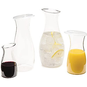 Carlisle FoodService Products 7090207 Cascata Carafe Juice Jar Beverage Decanter Only, Plastic, 1 L, Clear