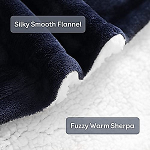 Pawque Blanket Hoodie, Oversized Wearable Blanket for Adults Women & Men, Cozy Warm Sherpa Sweatshirt with Sleeves and Giant Pocket, Super Soft Blanket Hoodie, One Big Size Fits All, Navy Blue