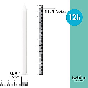 BOLSIUS White Candlesticks Bulk Pack 50 Count - Unscented Dripless 11.5 Inch Household & Dinner Candle Set - 12+ Burn Hours - Premium European Quality - Consistent Smokeless Flame - 100% Cotton Wick