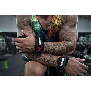 True Form Grips- (Black, Medium) Weightlifting Workout Gear Alternative Power Lifting Hook Deadlift Glove Padded Wrist Wrap Support Dumbell Bodybuilding Weight Crossfit Pull Up Slip Kettlebell