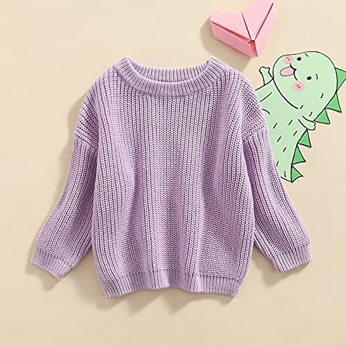Yony Cles Baby Girls Clothes Fall 3 6 9 12 18 24 Months Toddler Girl Pullover Sweaters 2T 3T 4T 5T Kids Winter Warm Outfits Purple