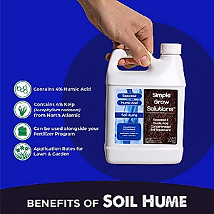 Organic Super Seaweed Humic Acid Blend- Liquid Sea Kelp for Grass and Plants - Soil Hume - Simple Grow Solutions- Natural Lawn & Garden Concentrated Treatment- Use with Fertilizer Program (32 Ounce)