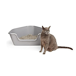 So Phresh High-Back Corner Grey Litter Box, 26.25" L x 21.5" W x 10" H
