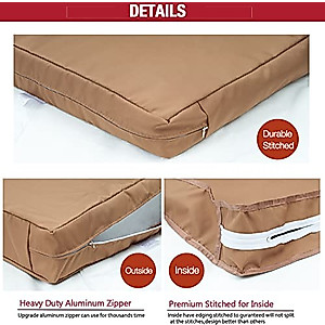 4Pack Outdoor Patio Cushions and Pillow Replacement Cover Fit for Wicker Rattan Furniture Set Sectional Sofa Loveseat Chairs,Durable Water-Resistant Fadeless,20Lx18Wx4H Inch,Coffee-Covers only