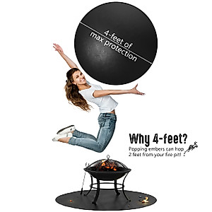 Fire Pit Mat for Under Fire Pit - 48" Fireproof mat, Grill Mats for Outdoor Grill Deck Protector, Grill Mats for Decks, Under Grill Mat, Grill Mats, BBQ Mat for Under BBQ, Patio Mat